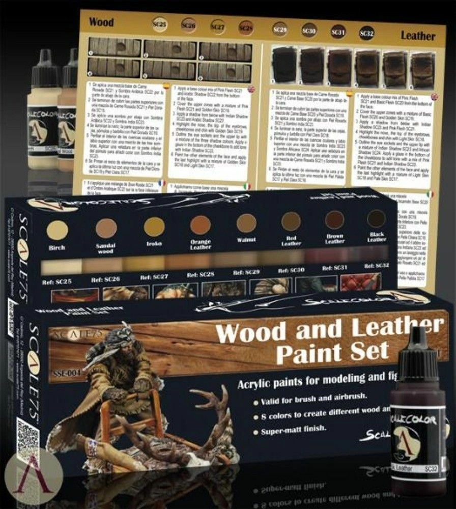 Scale 75 Wood and Leather Paint Set