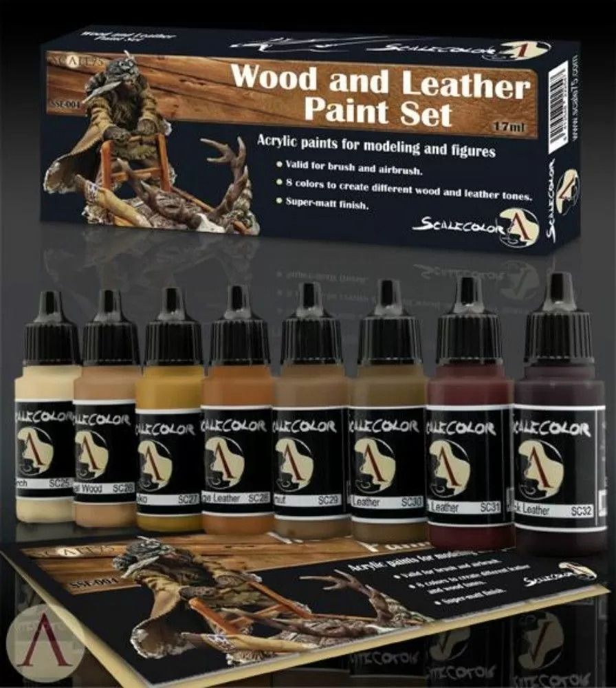 Scale 75 Wood and Leather Paint Set